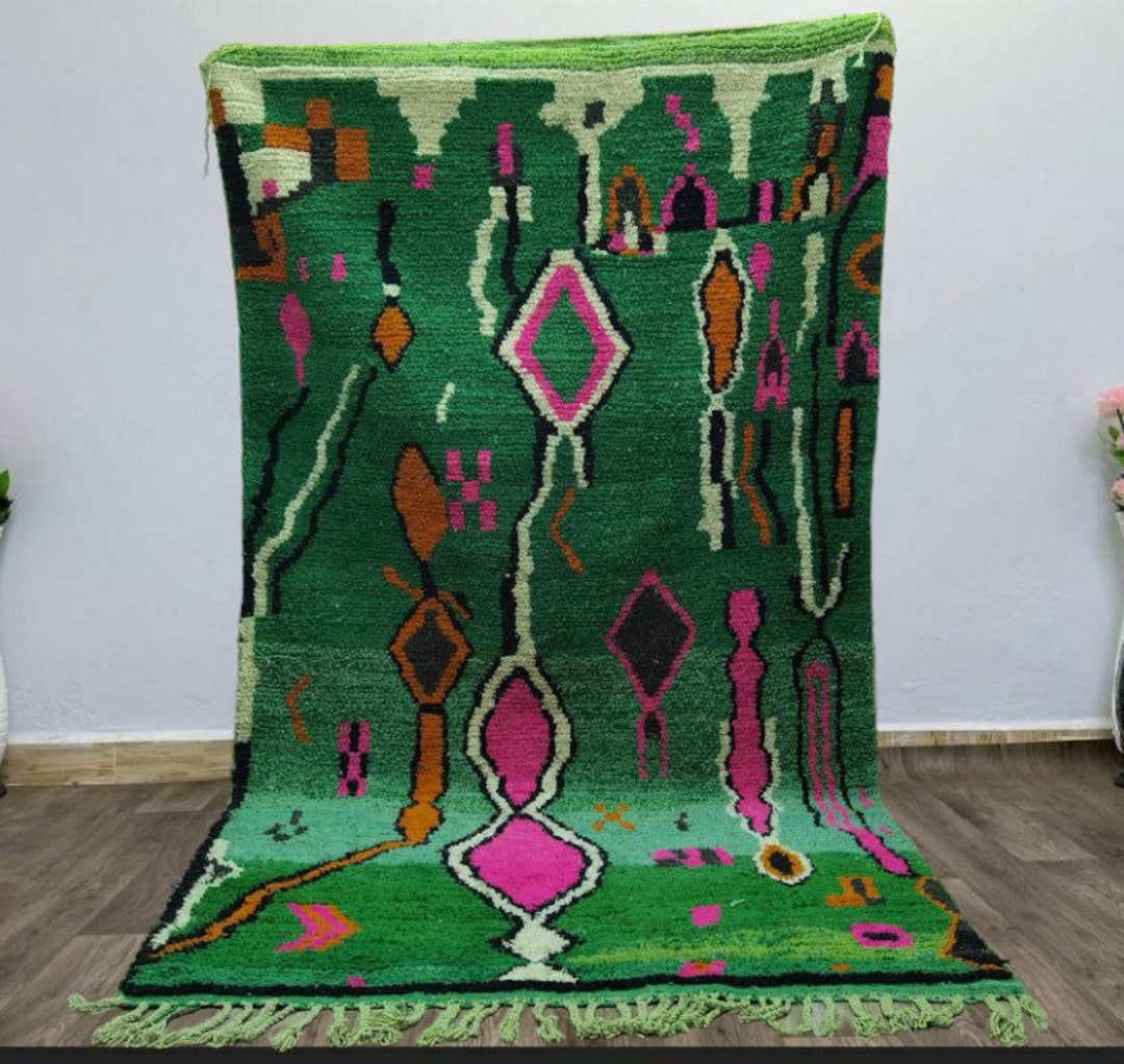 Large Handwoven Green Rug 9x12, Living Room Rug, Area Rug Green, Soft ...