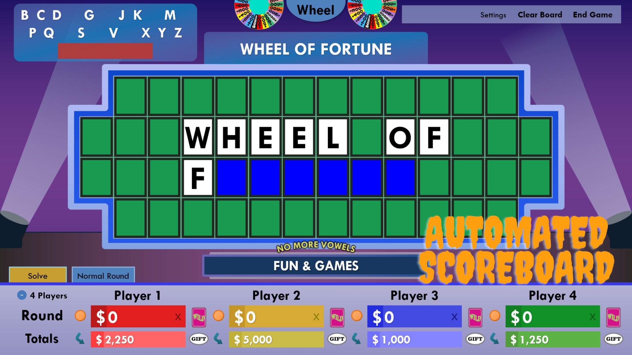 Wheel of Fortune Style With Score Game Customizable - Etsy