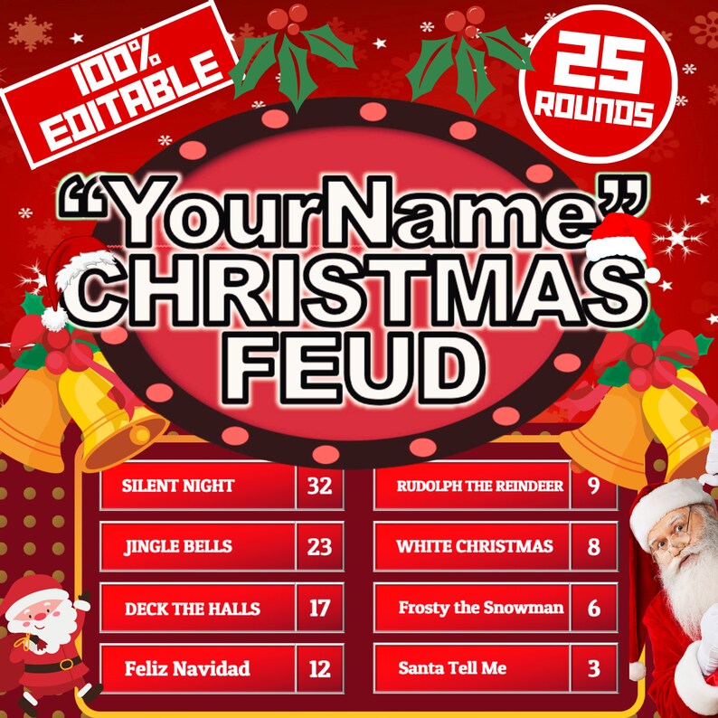 Christmas Feud Family Feud Christmas Party Game Games for Christmas ...