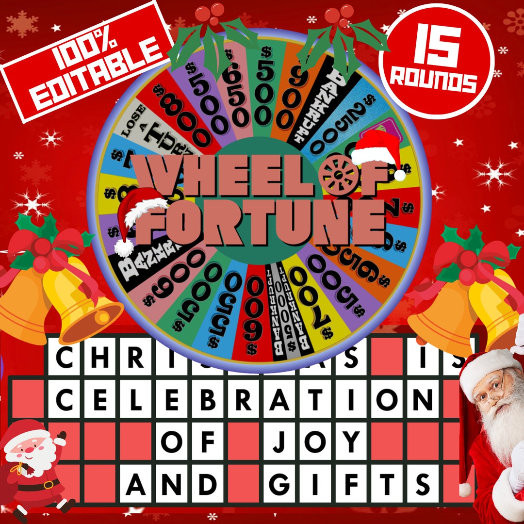 Christmas Wheel of Fortune With Score Game Customizable Powerpoint Game ...