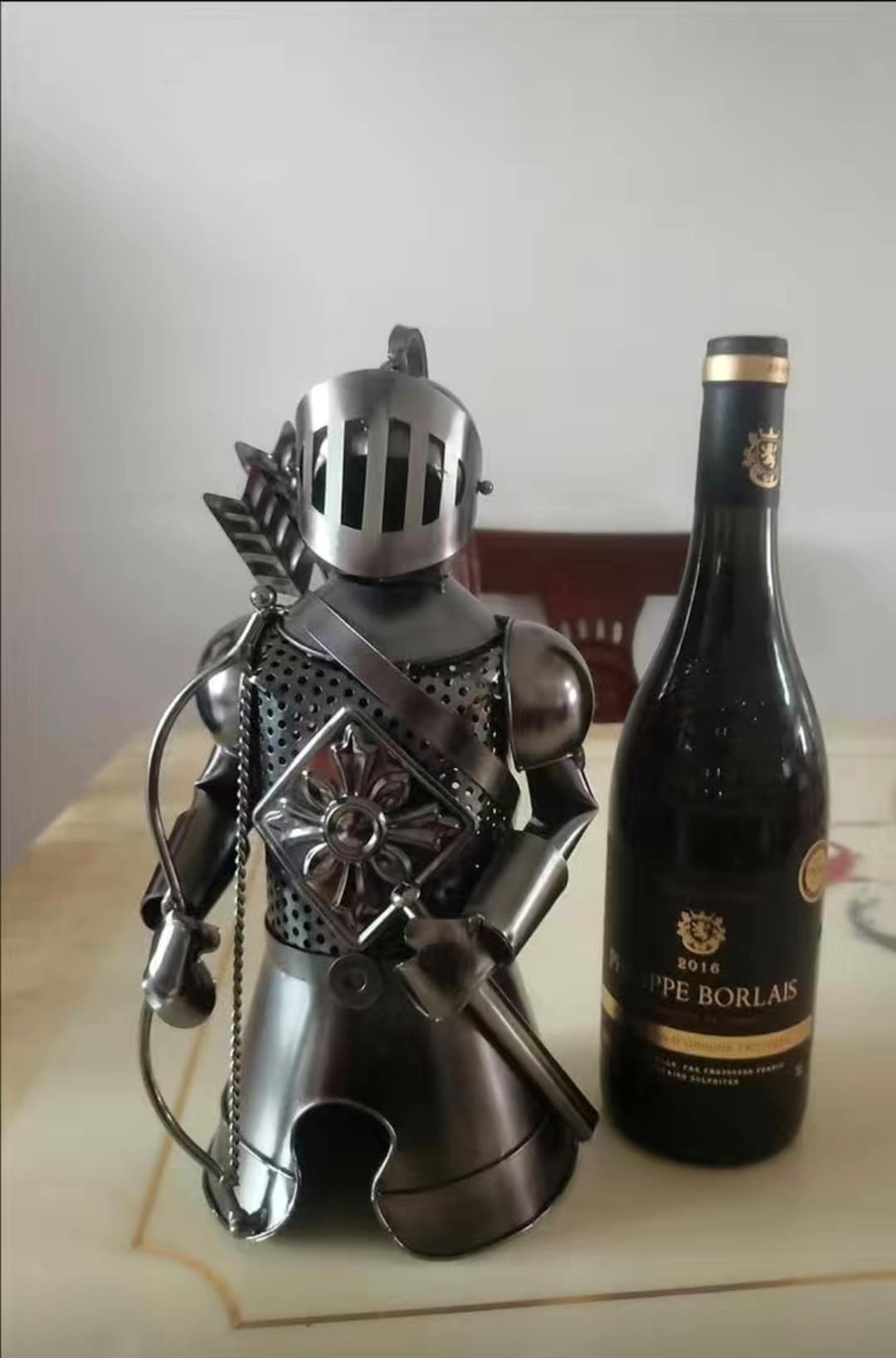 Handcrafted Knight Armor Wine Bottle Holder: Retro Metal Bar Decor - Etsy