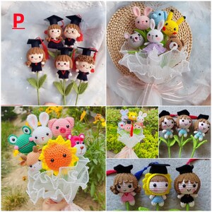 Personalized Crochet Graduation Flowers and Bouquets: Handcrafted Gifts ...