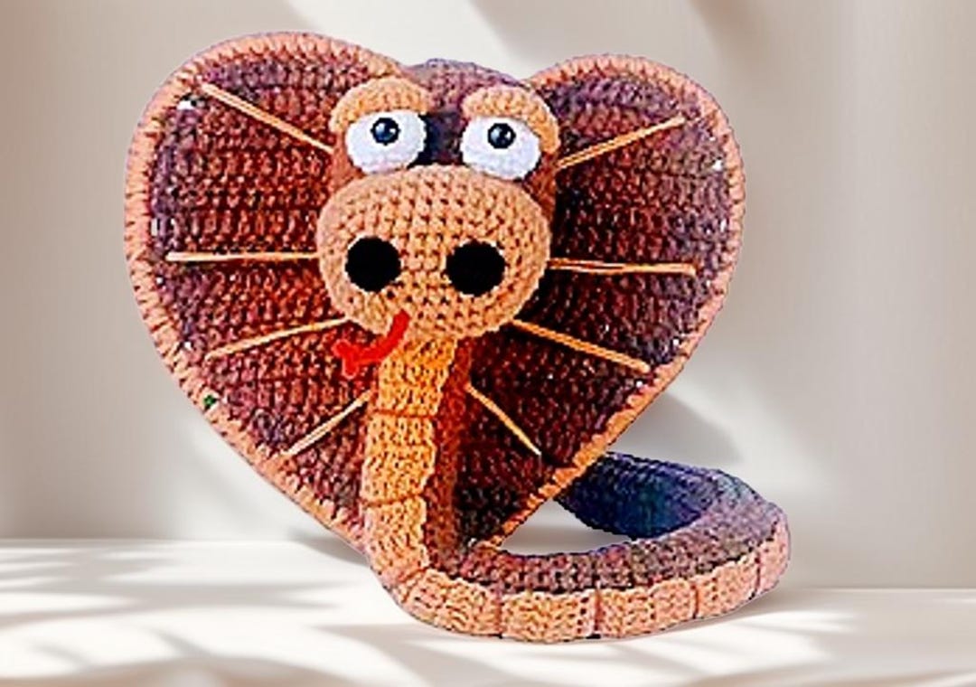 Cute Cobra Crochet Pattern, Adorable Snake Amigurumi, DIY Stuffed ...