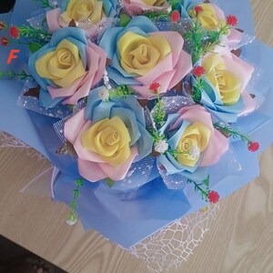 Handcrafted Ribbon Bouquet - Bling Eternal Rose, Ribbon Rose Bundle ...