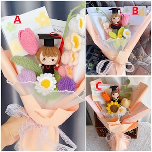 Personalized Crochet Graduation Flowers and Bouquets: Handcrafted Gifts ...