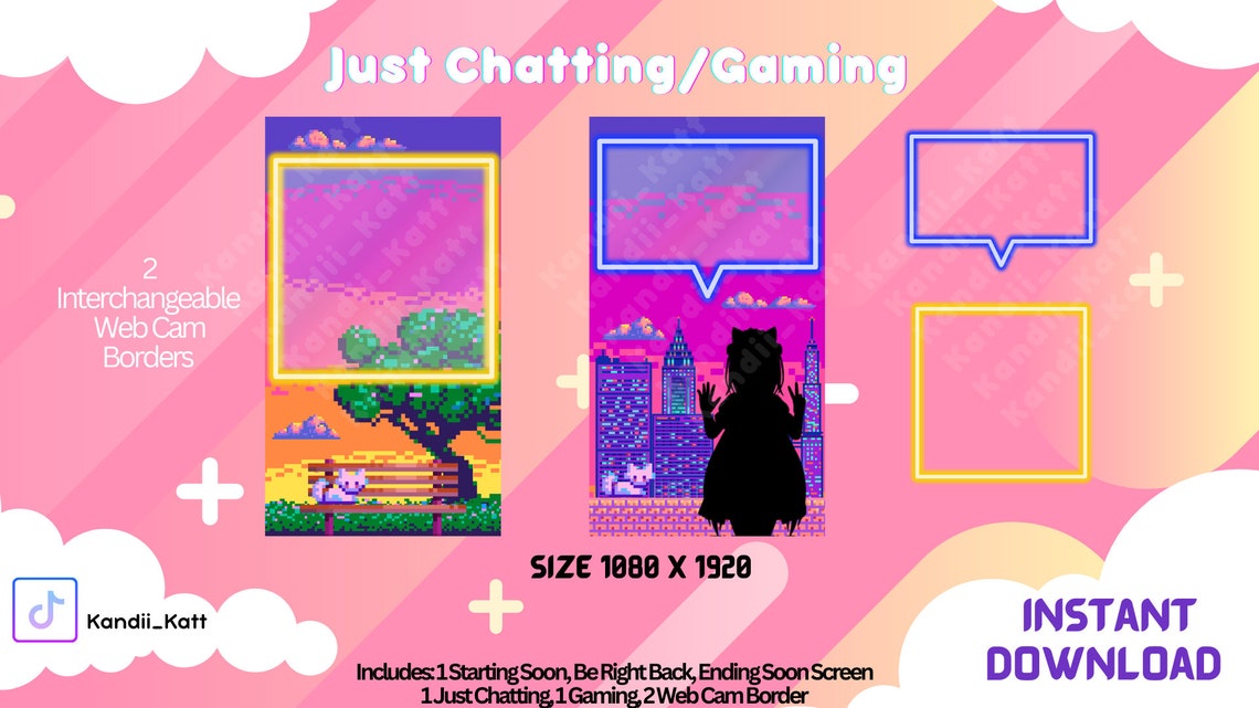 Tiktok Live Overlays Vtuber or Just Chatting - Etsy Australia