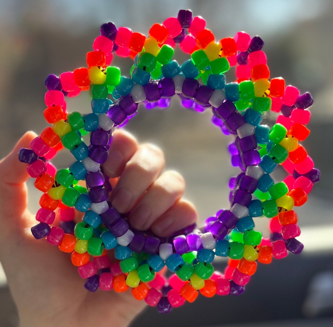 Rainbow Carousel Kandi Cuff - Etsy