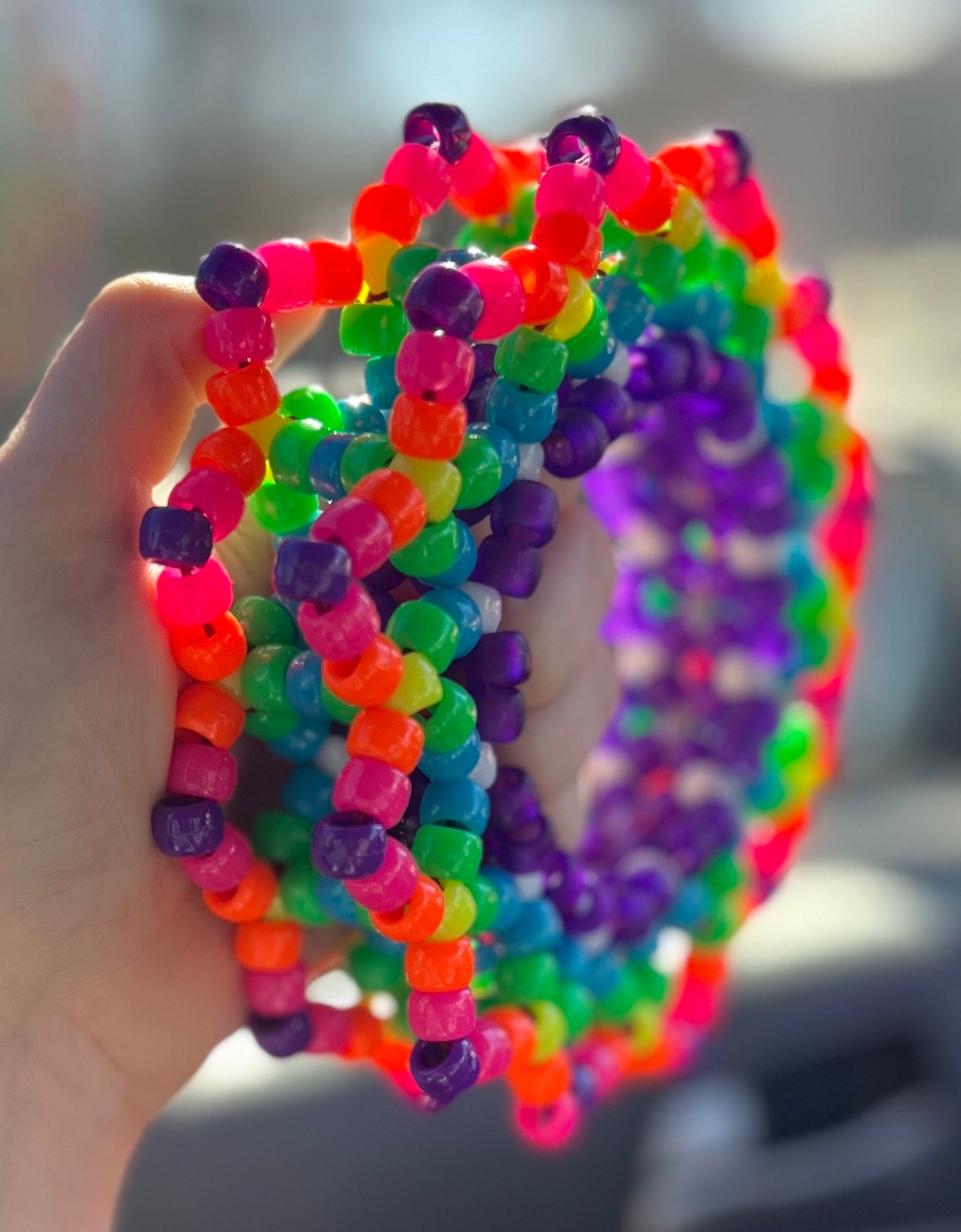 Rainbow Carousel Kandi Cuff - Etsy