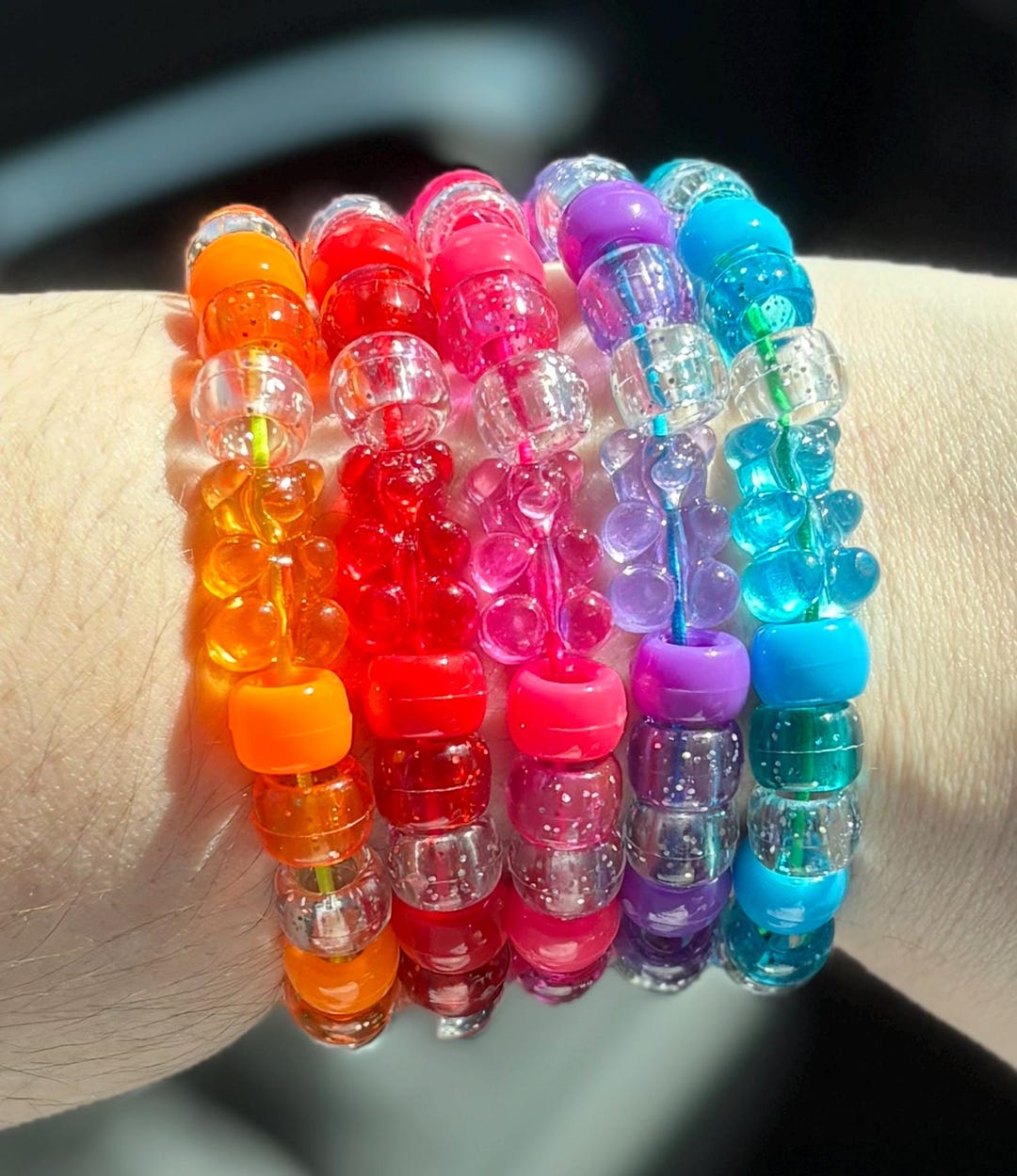 Rainbow Gummy Bear Kandi Glitter Set - Etsy