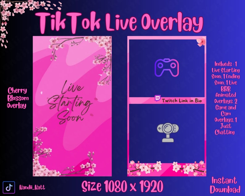 Tiktok Live Cherry Blossom Overlays - Etsy