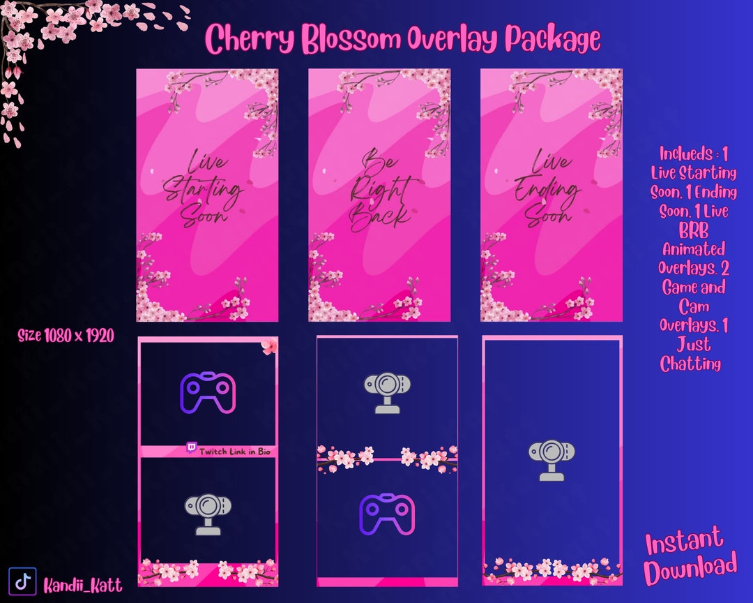 Tiktok Live Cherry Blossom Overlays - Etsy