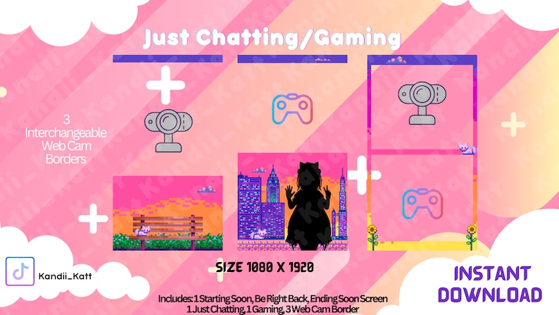 Tiktok Live Overlays Vtuber or Just Chatting - Etsy
