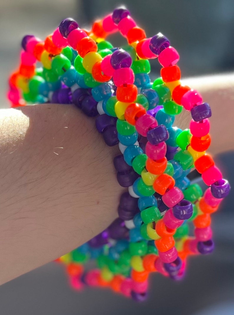 Rainbow Carousel Kandi Cuff - Etsy