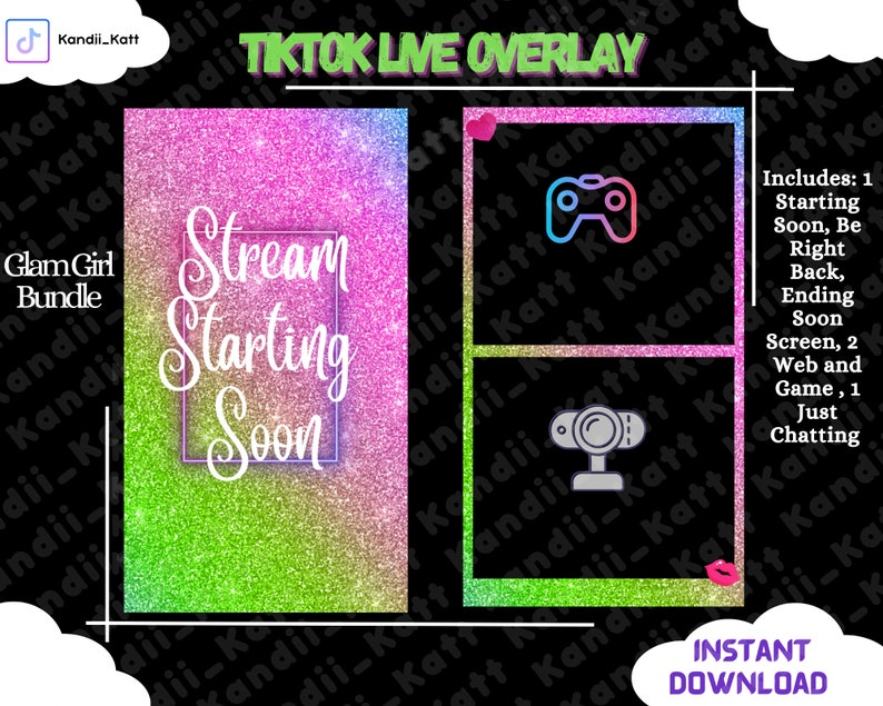 Tiktok Live Overlay, Glam Girl Package - Etsy
