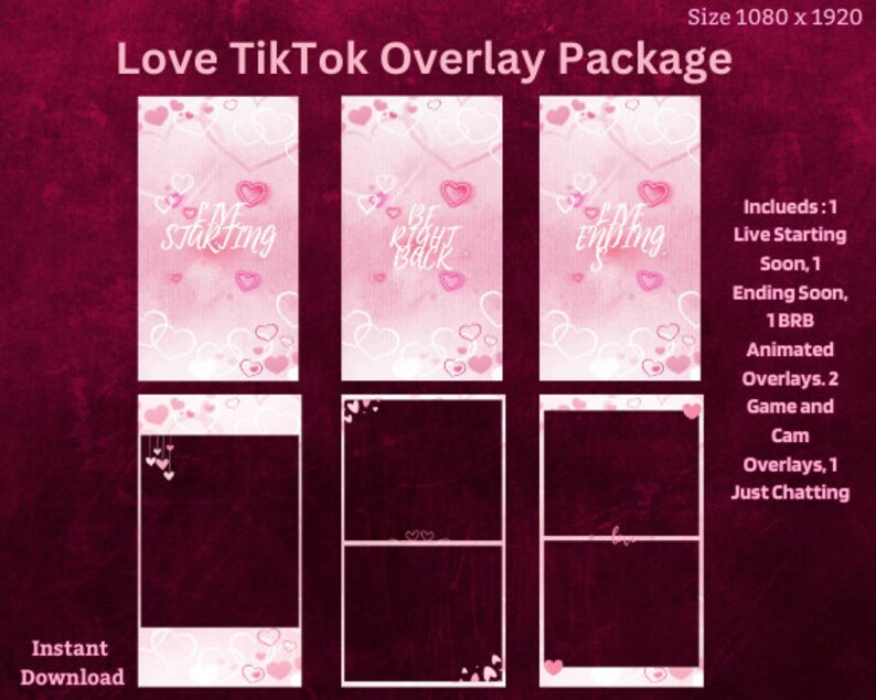 Love Tiktok Overlay Package - Etsy