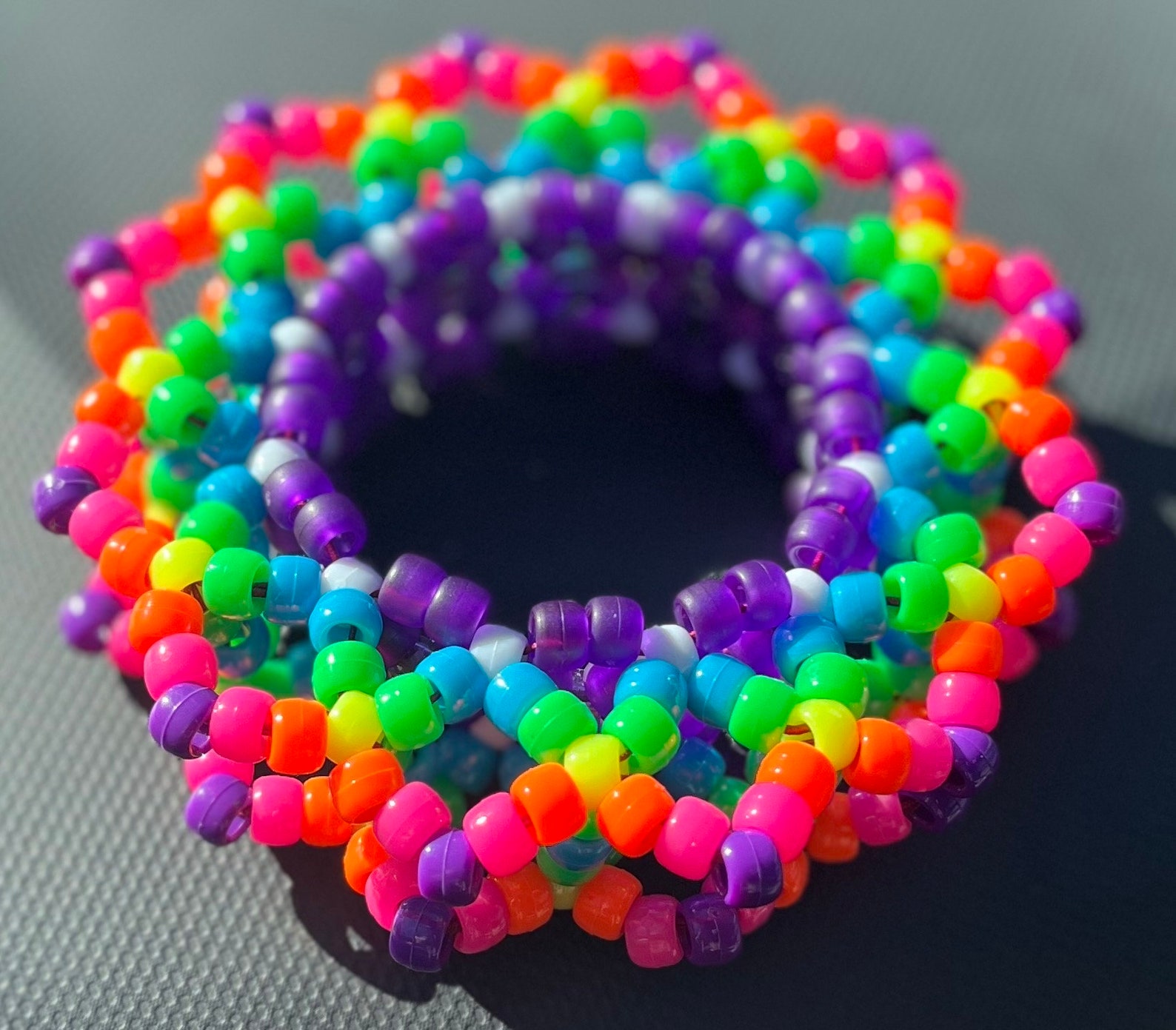 Rainbow Carousel Kandi Cuff - Etsy
