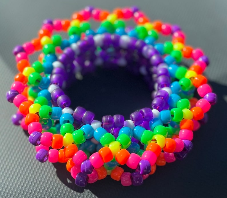 Rainbow Carousel Kandi Cuff - Etsy