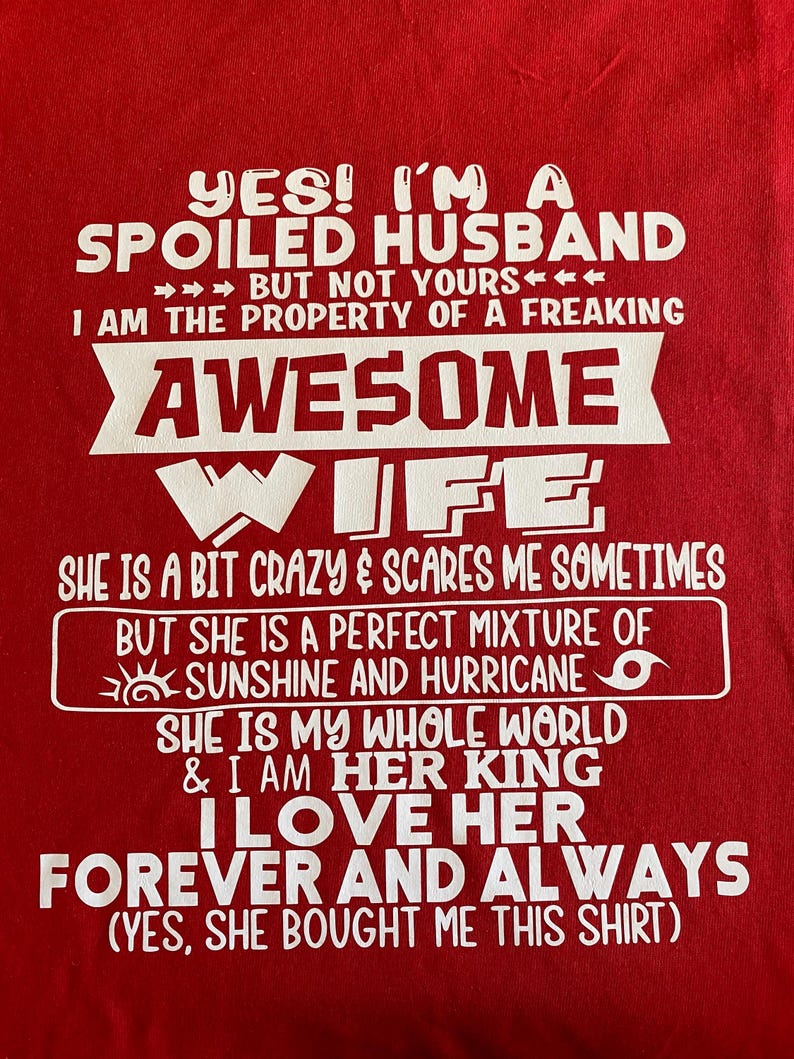 T-shirt Spoiled Husband Awesome Wife - Etsy