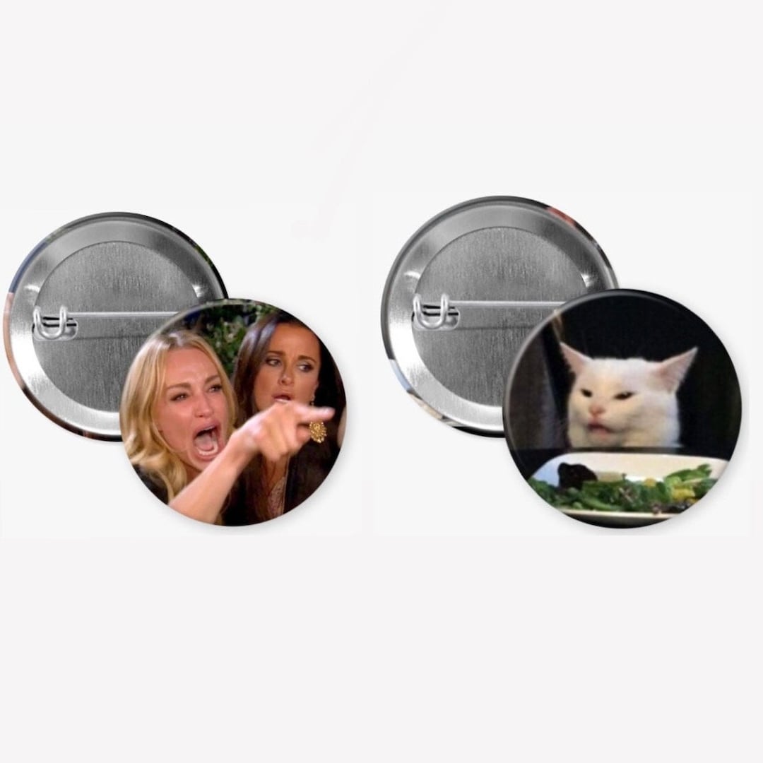 Screaming Lady Cat Meme Real Housewives of Beverly Hills 1.5 Pinback ...