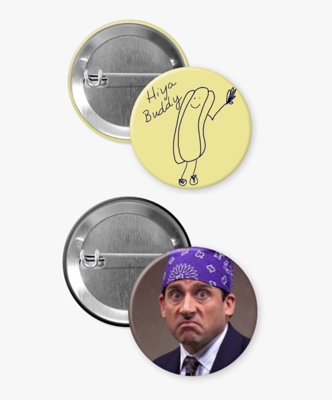 The Office 1.5" Pinback Button / Magnet Pack Hiya Buddy Prison Mike - Etsy