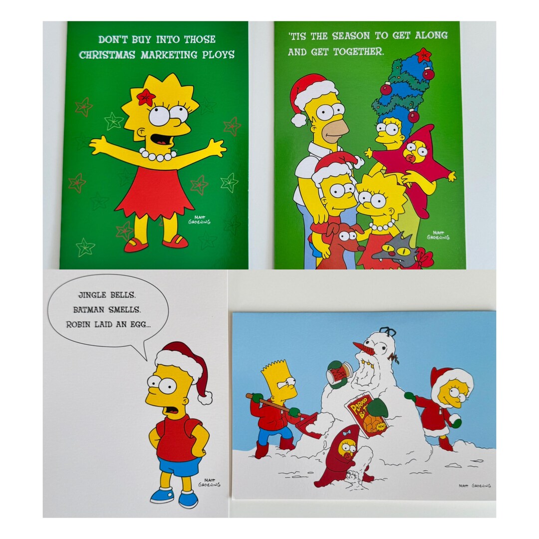Vintage Simpsons Christmas Greeting Card - Etsy