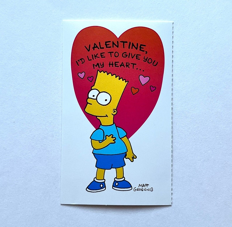Vintage Simpsons Valentines Day Greeting Cards 1997 - Etsy