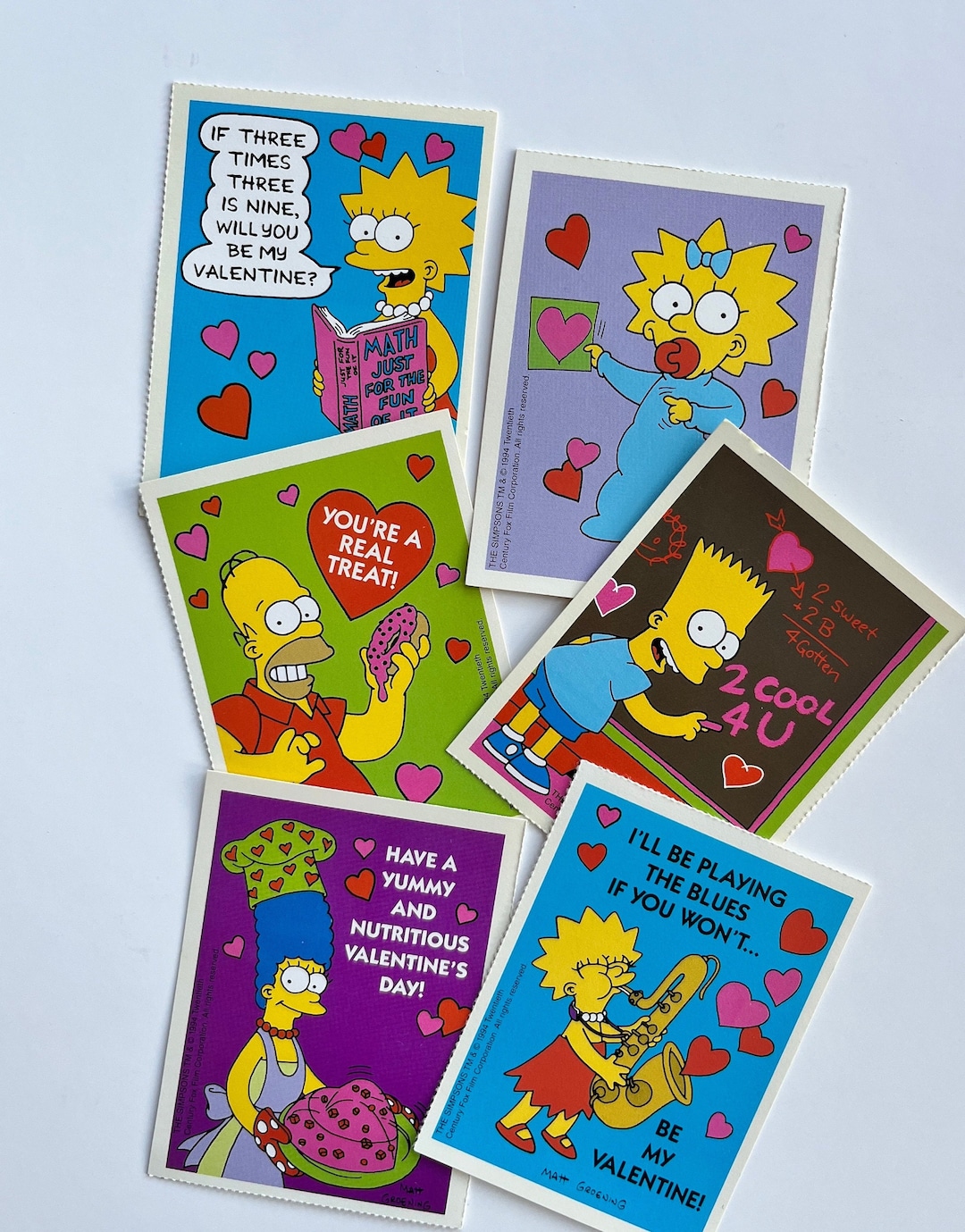 Vintage Simpsons Valentines Day Greeting Cards 1994 - Etsy