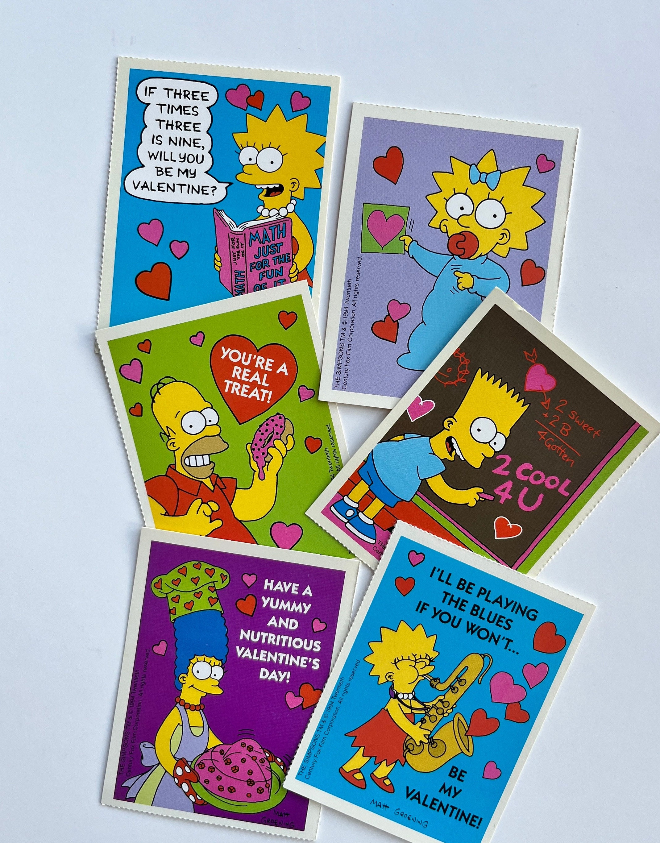 Vintage Simpsons Valentines Day Greeting Cards 1994 - Etsy