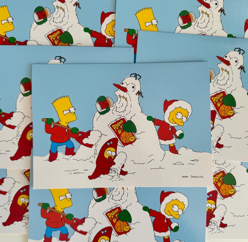 Vintage Simpsons Christmas Greeting Card - Etsy