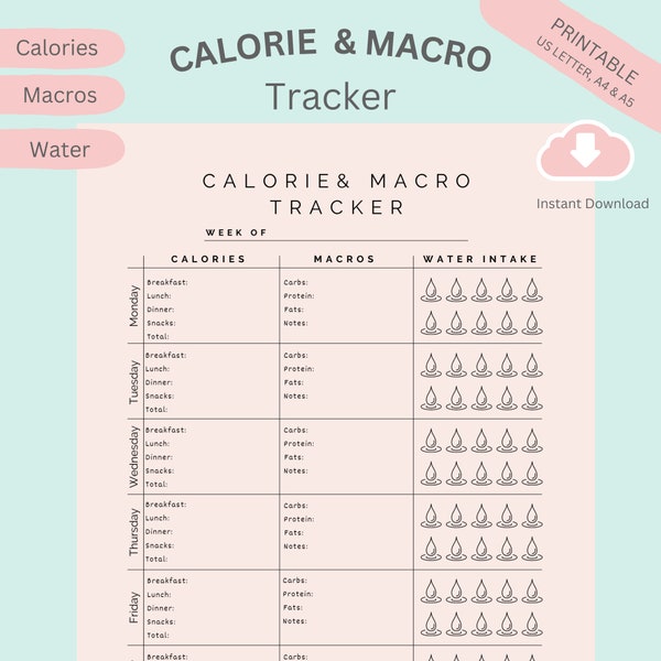 Protein and Water Tracker - Etsy