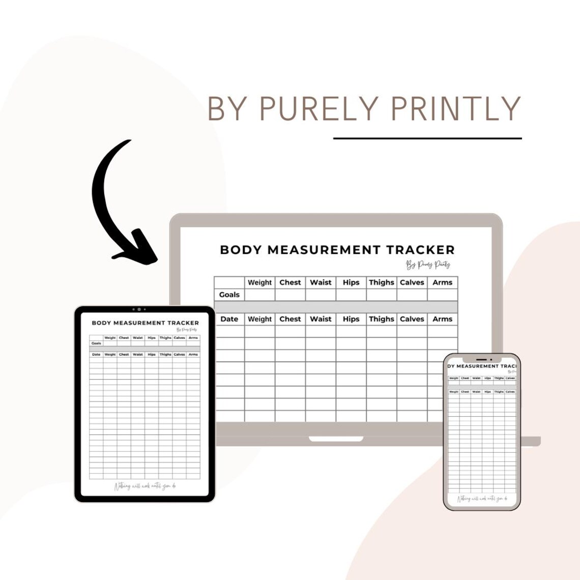 Body Measurement Tracker Template - Printable - Weight Loss ...