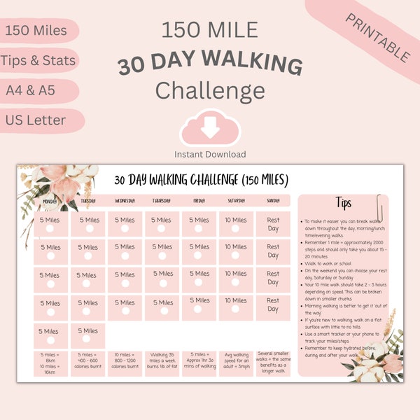 Walking Log Template - Etsy