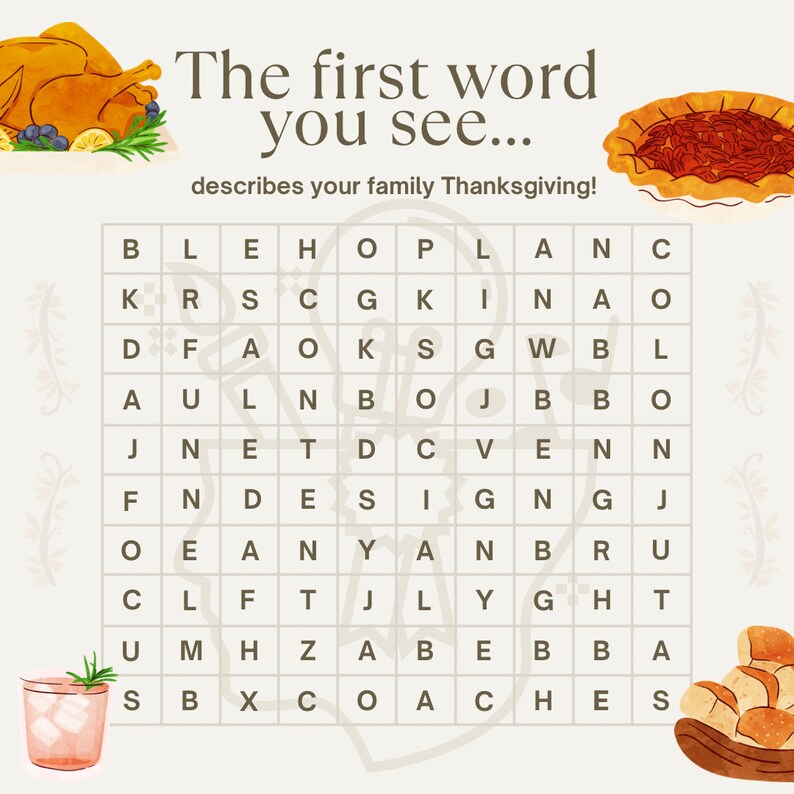 Thanksgiving Game - Etsy