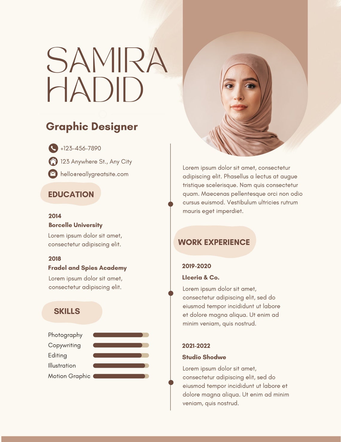 Toasted Pink Editable Resume Template - Etsy