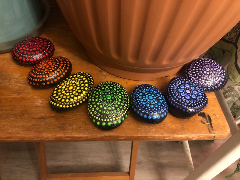 Hand Painted Chakra Rocks - Etsy