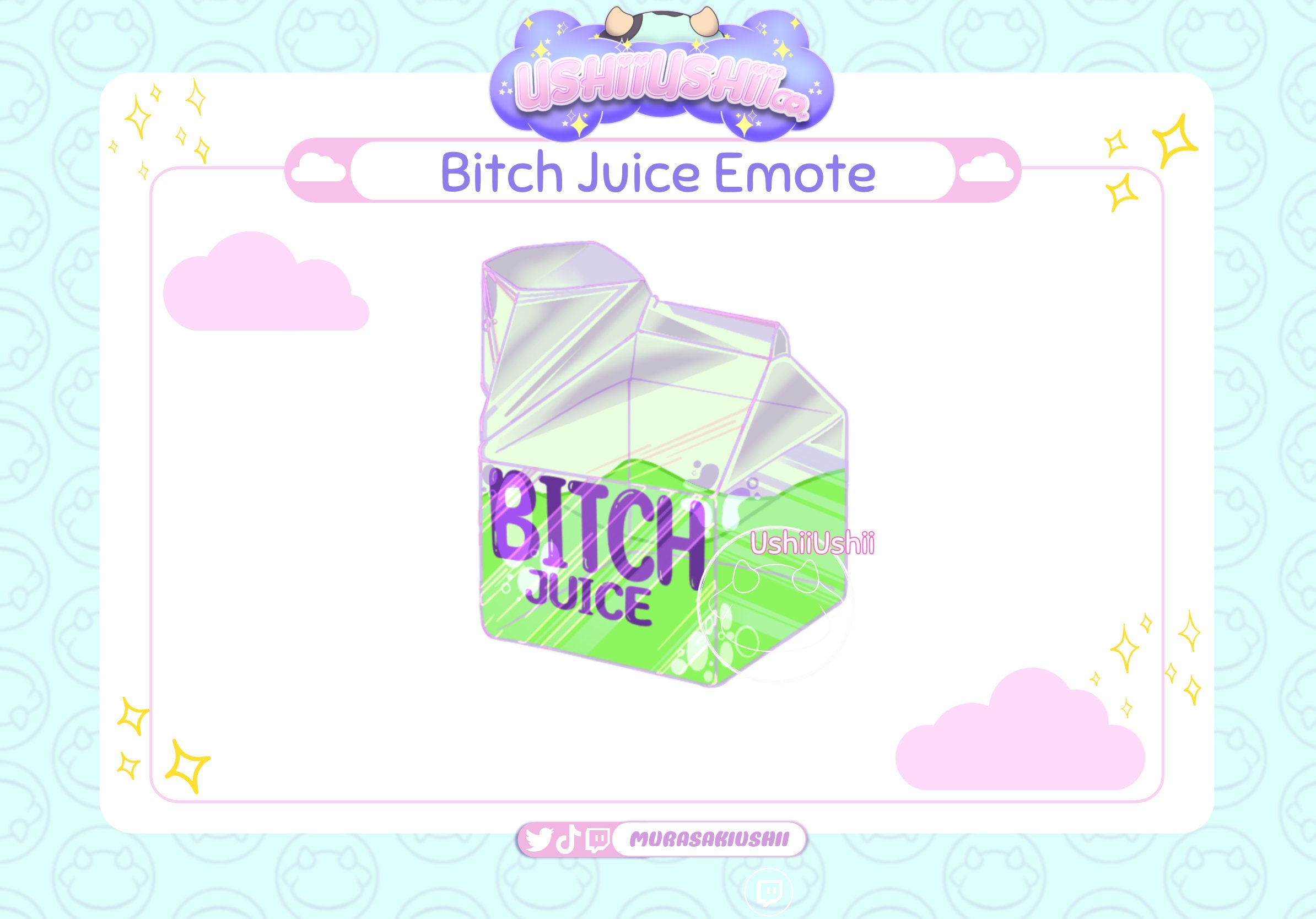 Sassy Green &purple Bitch Juice Box Emote - Twitch Youtube Discord - Etsy