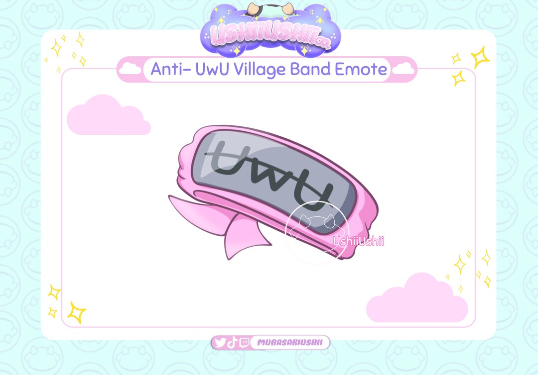 Kawaii Pink Anti-uwu Village Head Band Emote - Twitch, Discord, Youtube ...