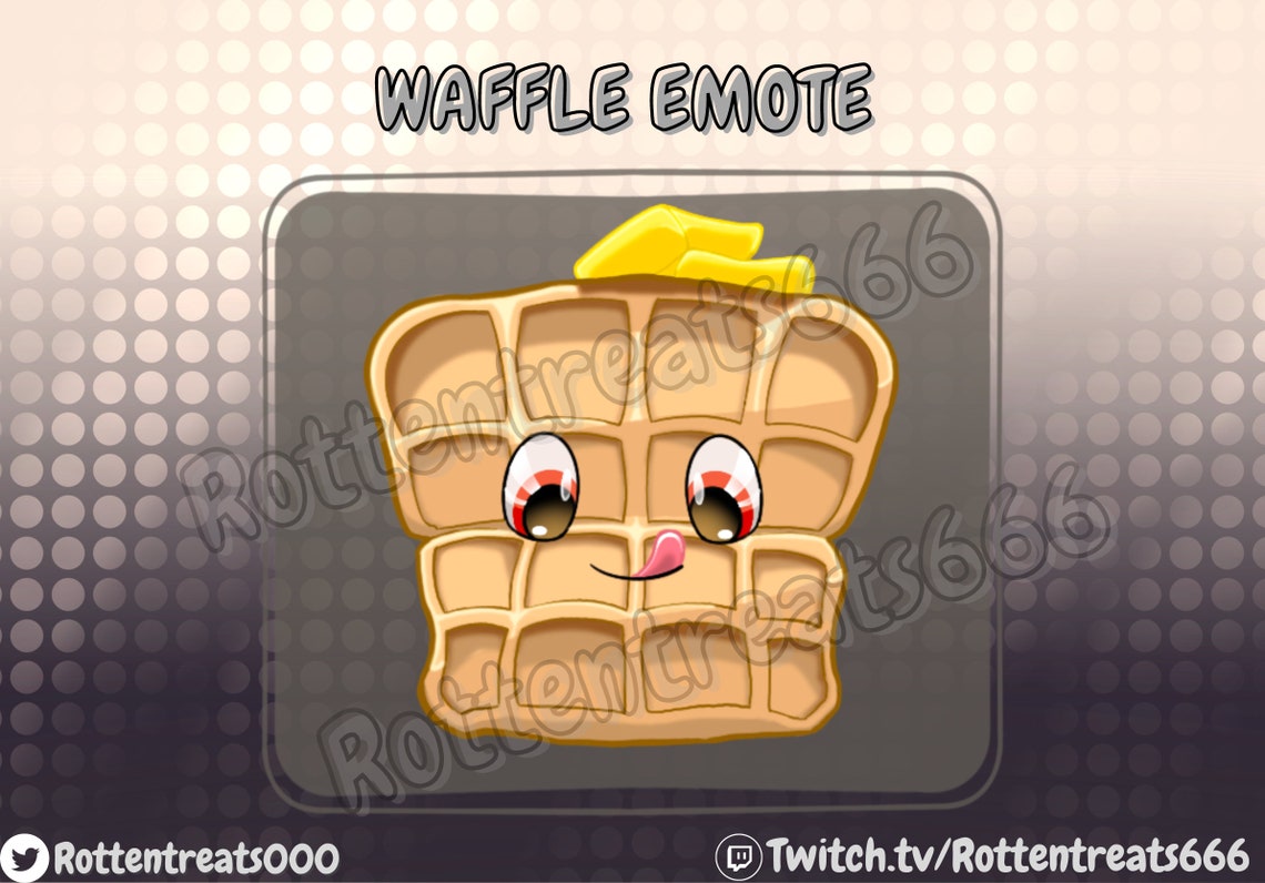Cute Kawaii Yummy Breakfast Waffle Emote Twitch Discord - Etsy