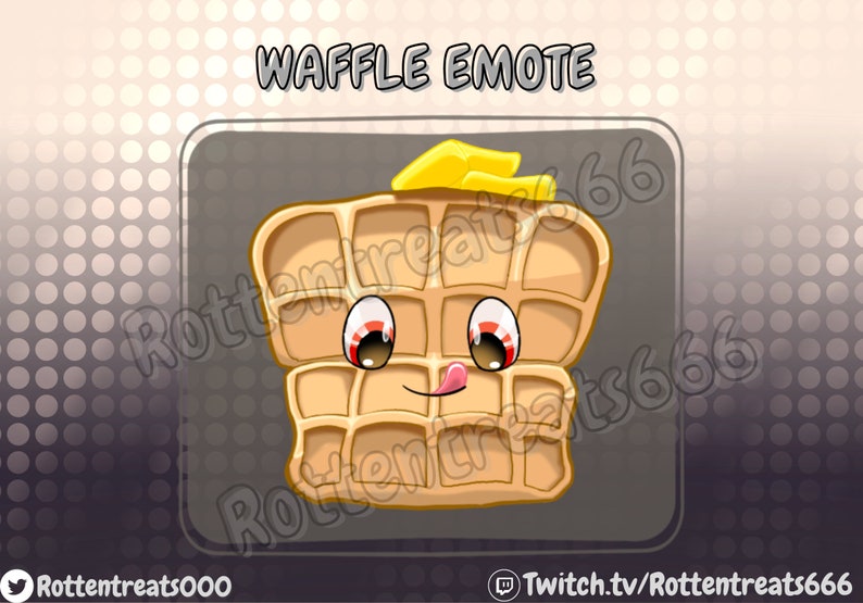 Cute Kawaii Yummy Breakfast Waffle Emote Twitch Discord - Etsy