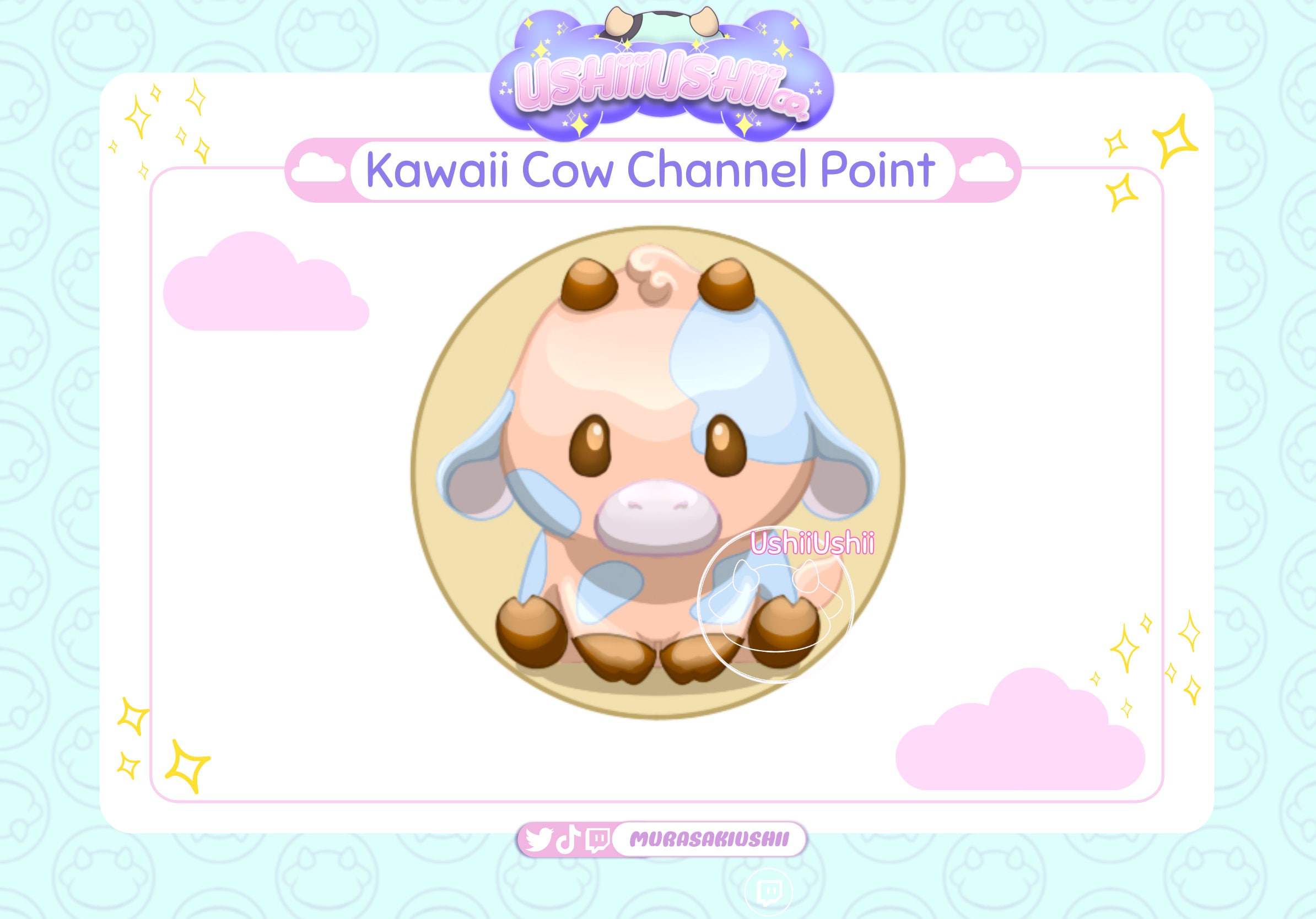 Cute Pastel Kawaii Cow Channel Point - Twitch Youtube Discord - Etsy