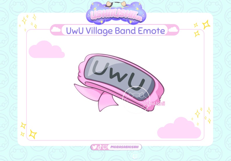 Kawaii Pink Uwu Village Head Band Emote - Twitch, Discord, Youtube - Etsy