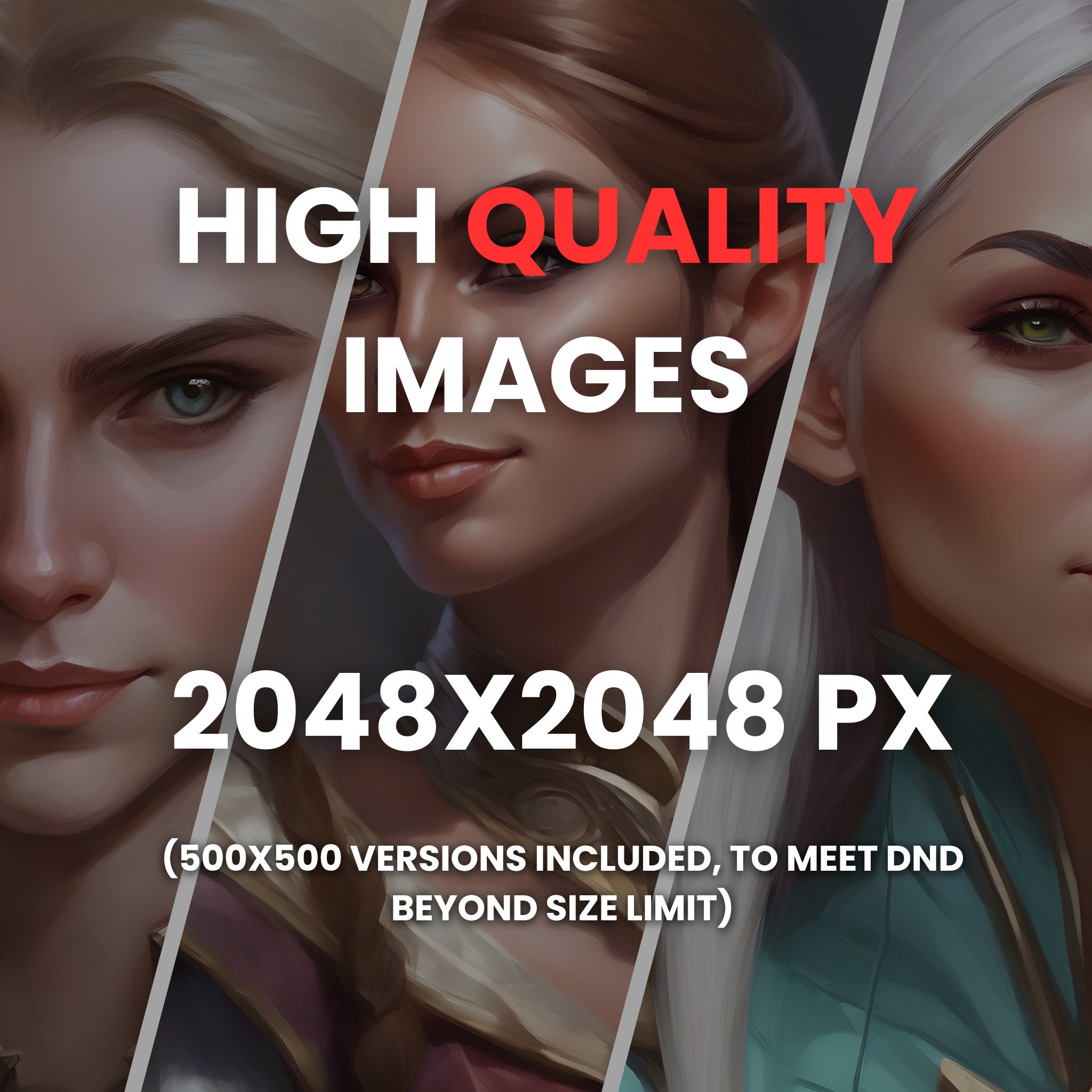 23 TTRPG Female Elf Character Portraits Half Elf Character Portraits ...