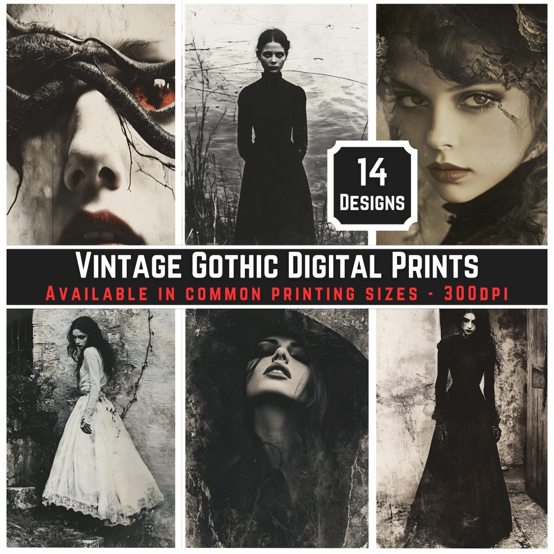 14 Vintage Goth Photos Instant Download Artwork Gothic Photos for Home ...