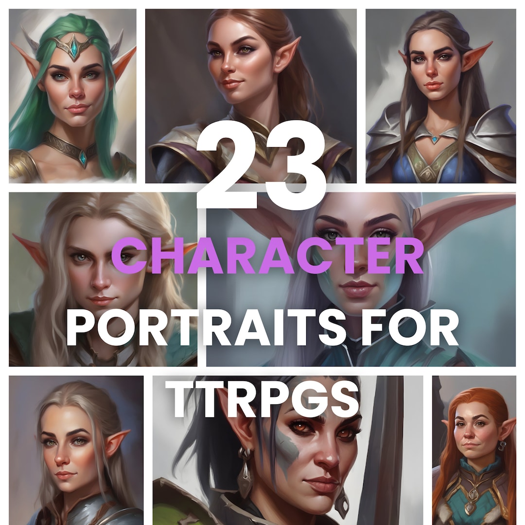 TTRPG Female Elf Character Portraits Half Elf Character Portraits for ...