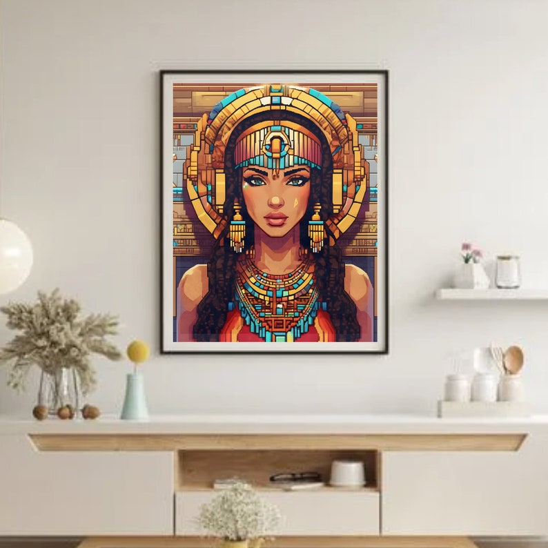 Digital Egypt Art PRINTS Set of 4 EGYPTIAN Decor for History Lover Gift ...