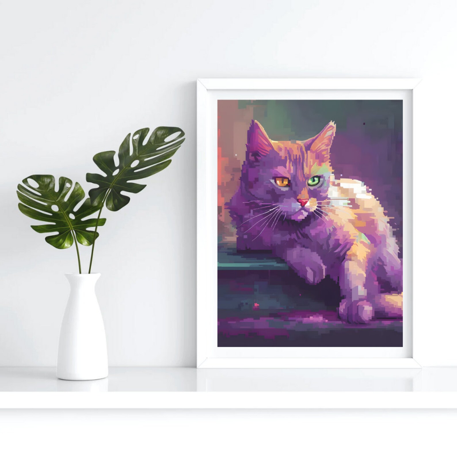 CAT Poster Designs for Cat Lover Gift Ideas WATERCOLOR Cat Artwork Set ...