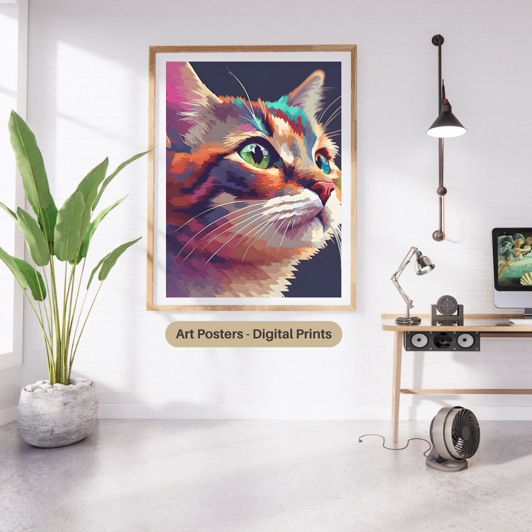 CAT Poster Designs for Cat Lover Gift Ideas WATERCOLOR Cat Artwork Set ...