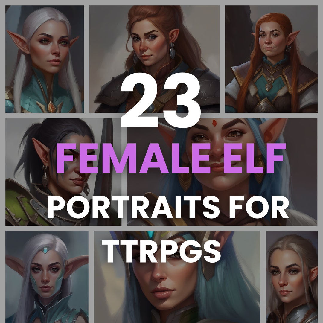 23 TTRPG Female Elf Character Portraits | Half Elf | Character ...