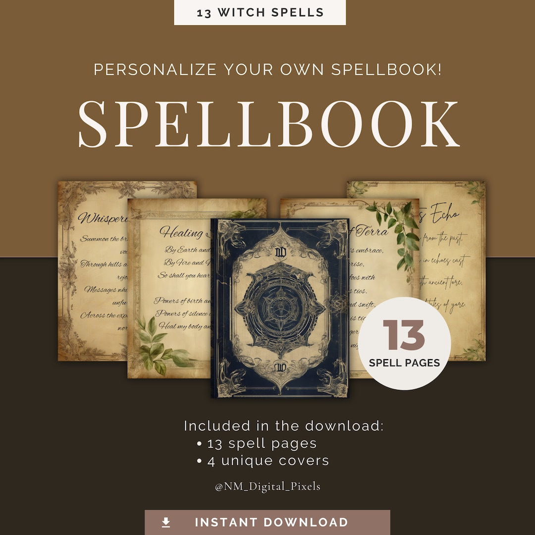 Witchcraft Spells 13 Pagan Wiccan Spells HIGH QUALITY Poster Size ...
