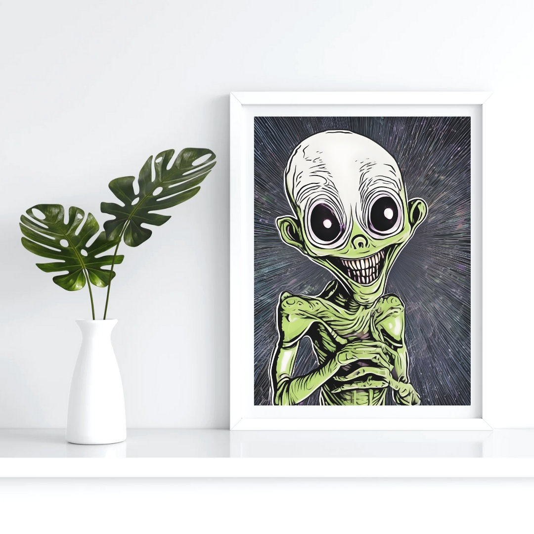 Urban Aliens 2 Set of 4 Alien PRINTABLE Artwork for Alien Lover Gift ...